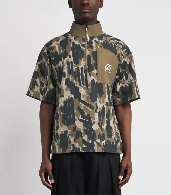 MALBON Tour Divot Half-zip Shirt - Brown