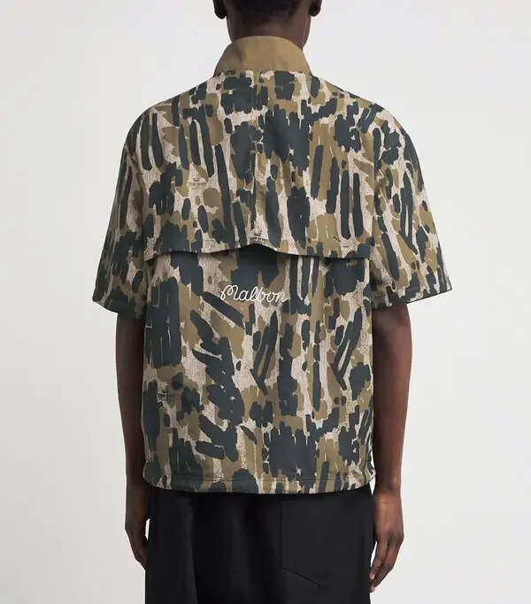 MALBON Tour Divot Half-zip Shirt - Brown
