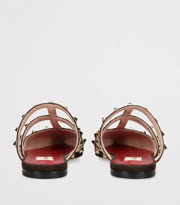 Valentino Garavani Suede Rockstud Mules - Brown