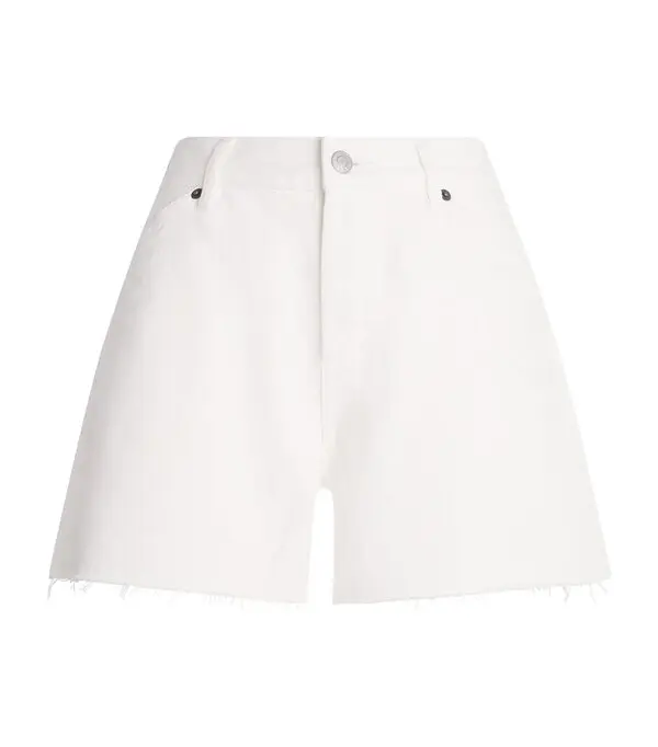 Still Here Raw Edge Denim Shorts - White