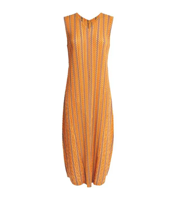 Issey Miyake Cotton-blend Zigzag Midi Dress