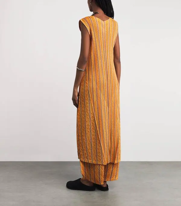 Issey Miyake Cotton-blend Zigzag Midi Dress