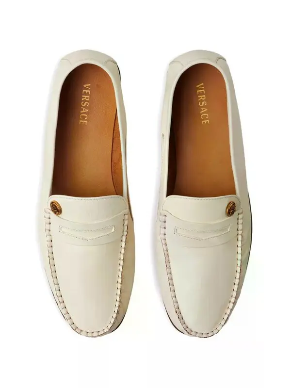 Versace Guanto Leather Loafers