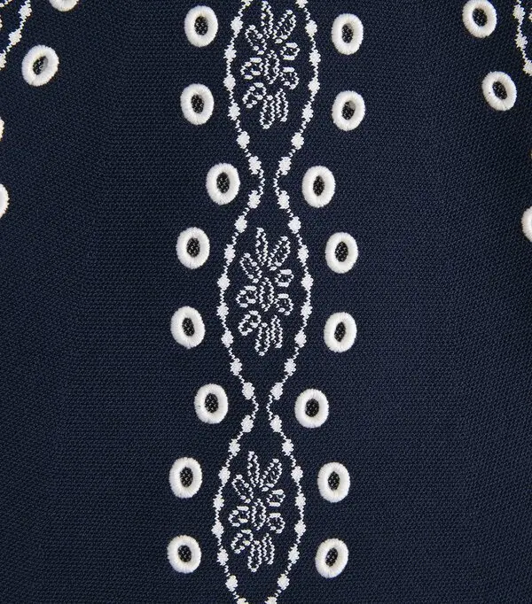 Sandro Knitted Embroidered Mini Dress - Blue
