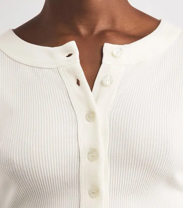 Citizens Of Humanity Varra Ribbed Henley T-shirt - Ivory