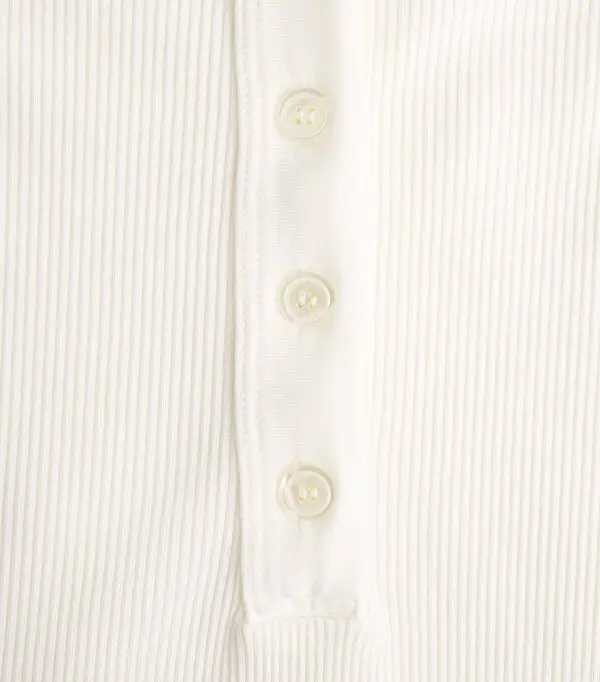 Citizens Of Humanity Varra Ribbed Henley T-shirt - Ivory