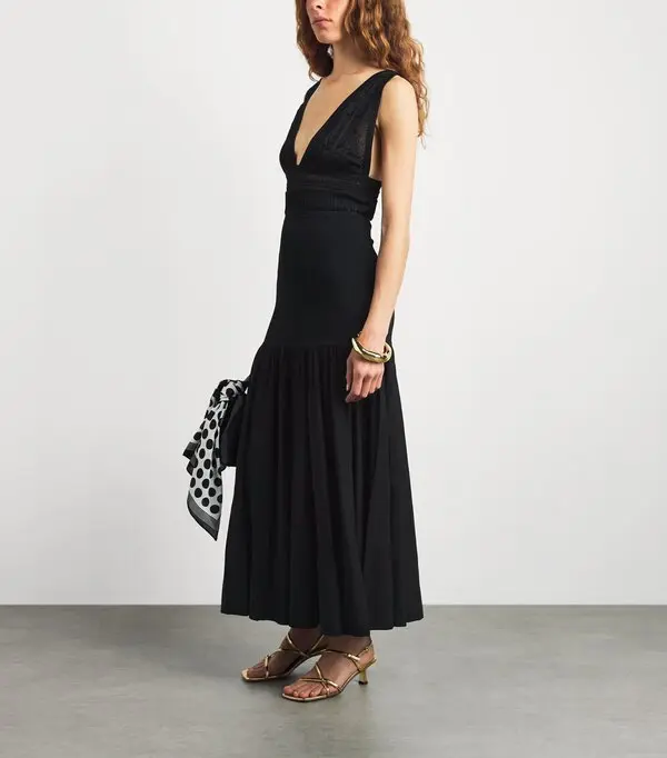 Sandro Knitted V-neck Maxi Dress