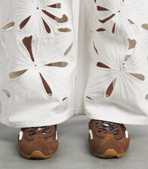 Sandro Suede Light Wave Sneakers - Brown