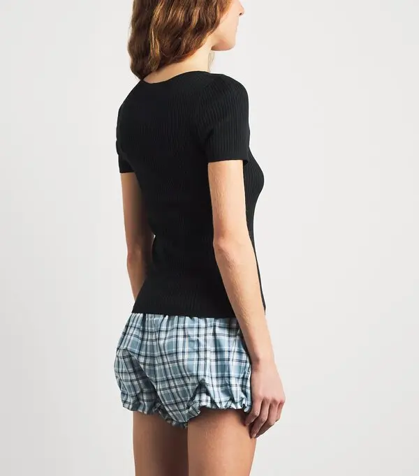 Sandro Ribbed Cut-out Knit Top