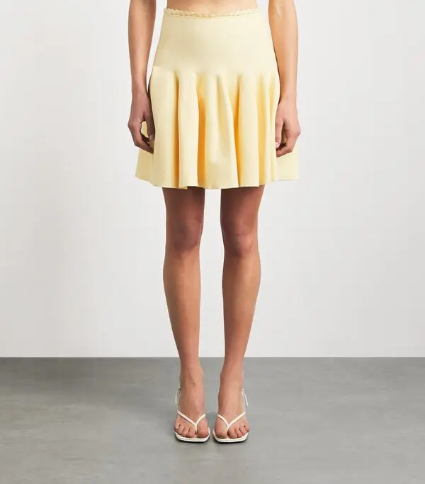 Sandro Knitted Skater Mini Skirt - Beige