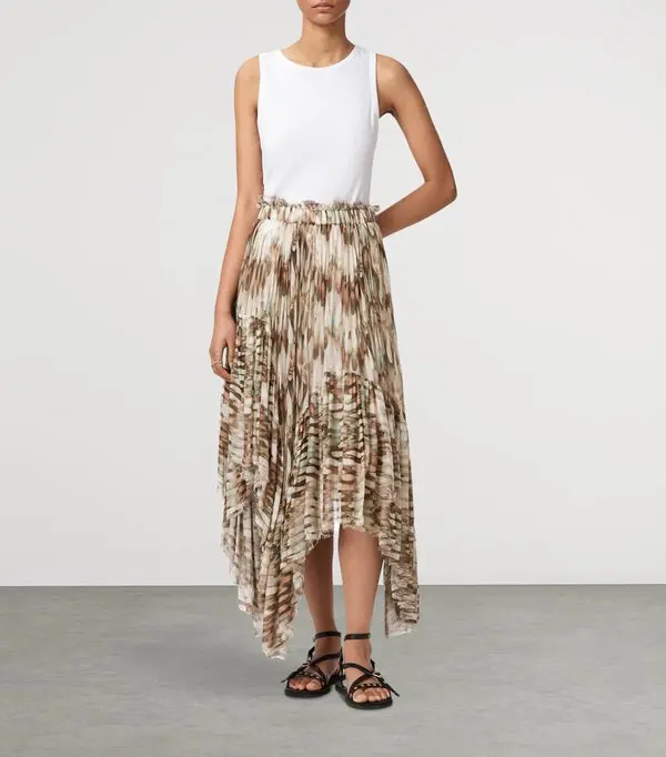 ALLSAINTS Printed Danae Maxi Skirt - Pink