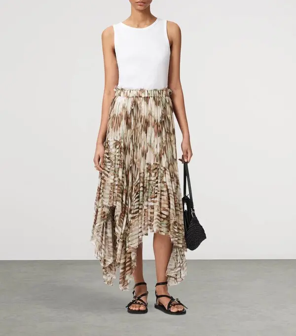 ALLSAINTS Printed Danae Maxi Skirt - Pink