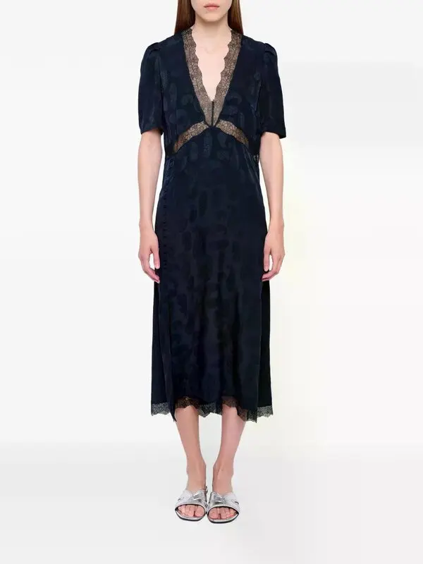 Zadig&Voltaire Lace-trimmed Jacquard Midi Dress