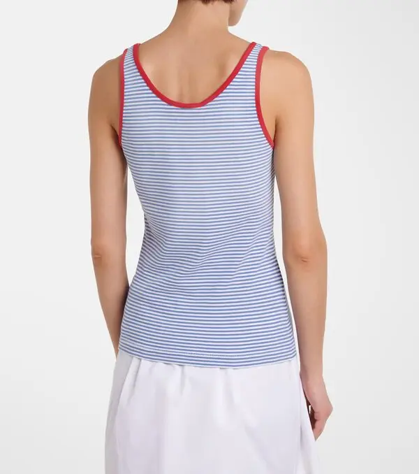 Prada Striped Cotton Jersey Tank Top
