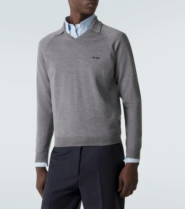 Miu Miu Virgin Wool Polo Sweater