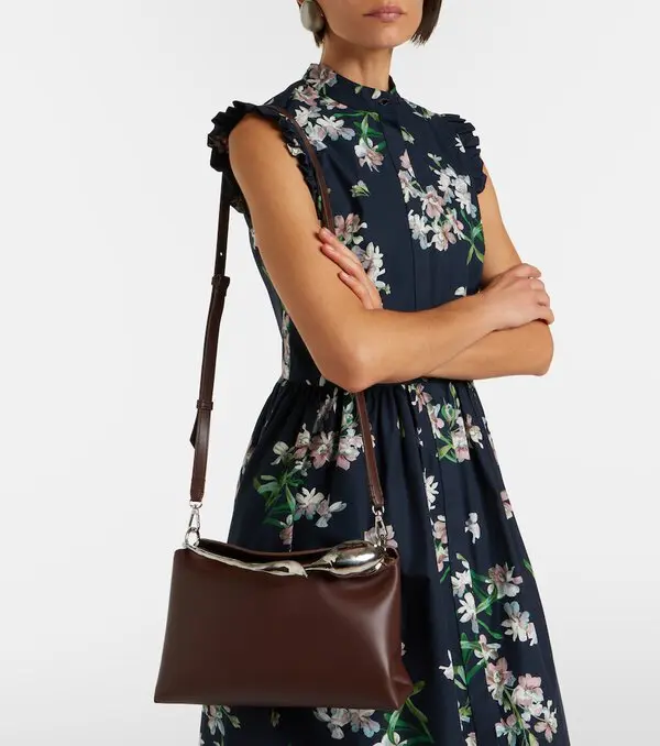 Erdem Bloom Midi Leather Top-handle Bag