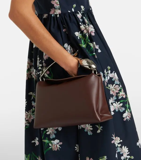 Erdem Bloom Midi Leather Top-handle Bag
