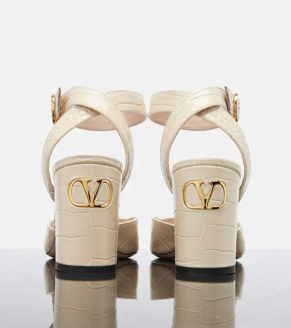 Valentino Garavani Fawcette Croc-effect Leather Sandals