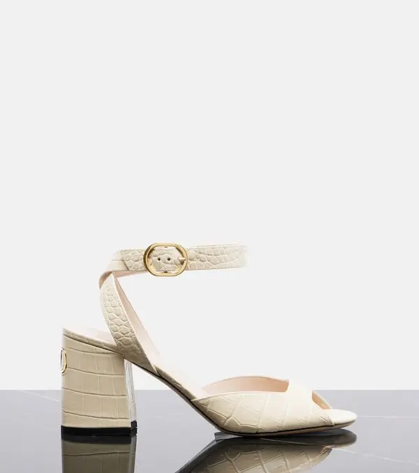 Valentino Garavani Fawcette Croc-effect Leather Sandals