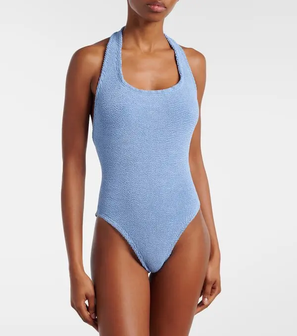 Hunza G Sandy Halterneck Swimsuit - Blue