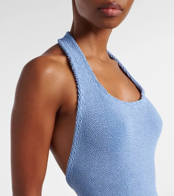 Hunza G Sandy Halterneck Swimsuit - Blue