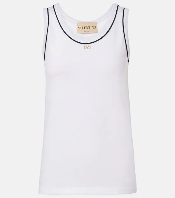 Valentino Garavani Vlogo Cotton Jersey Tank Top
