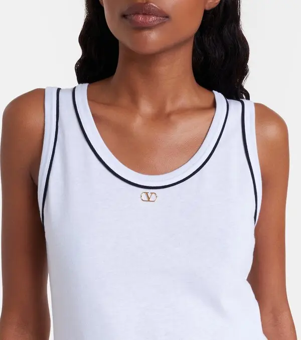 Valentino Garavani Vlogo Cotton Jersey Tank Top