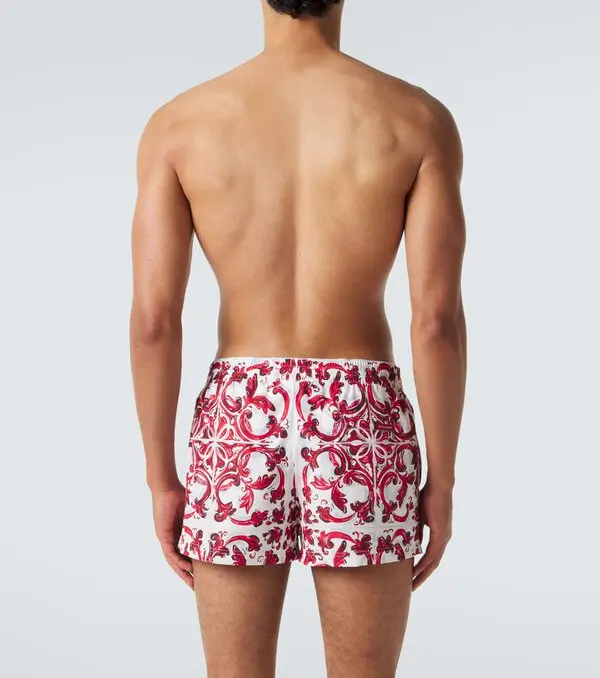 Dolce & Gabbana Majolica Swim Trunks - White
