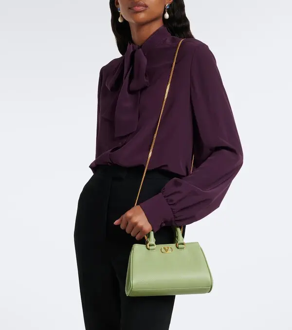 Valentino Garavani Vlogo Mini Leather Top-handle Bag