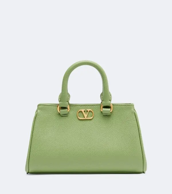 Valentino Garavani Vlogo Mini Leather Top-handle Bag - Green
