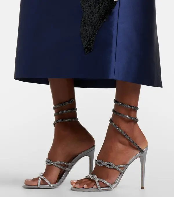 Rene Caovilla Embellished Satin Sandals