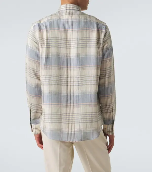 Ralph Lauren Purple Label Plaid Linen Shirt