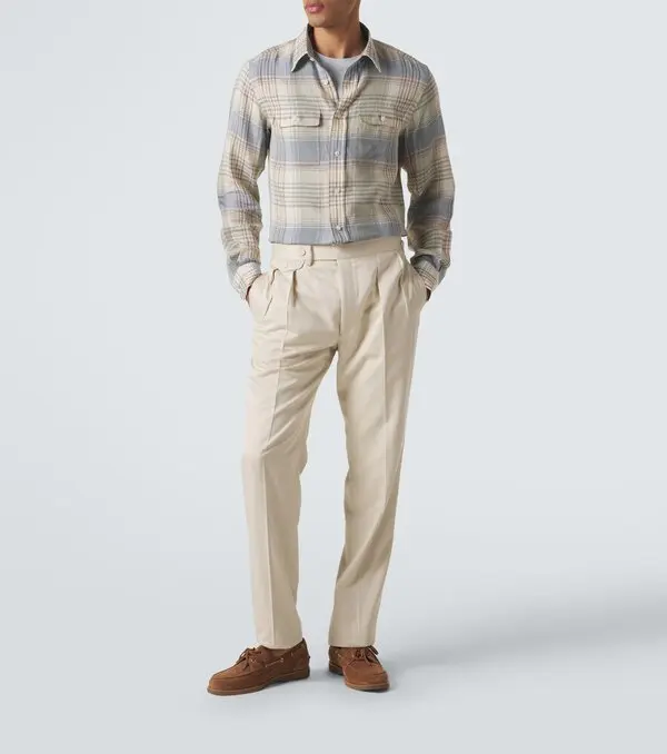 Ralph Lauren Purple Label Plaid Linen Shirt