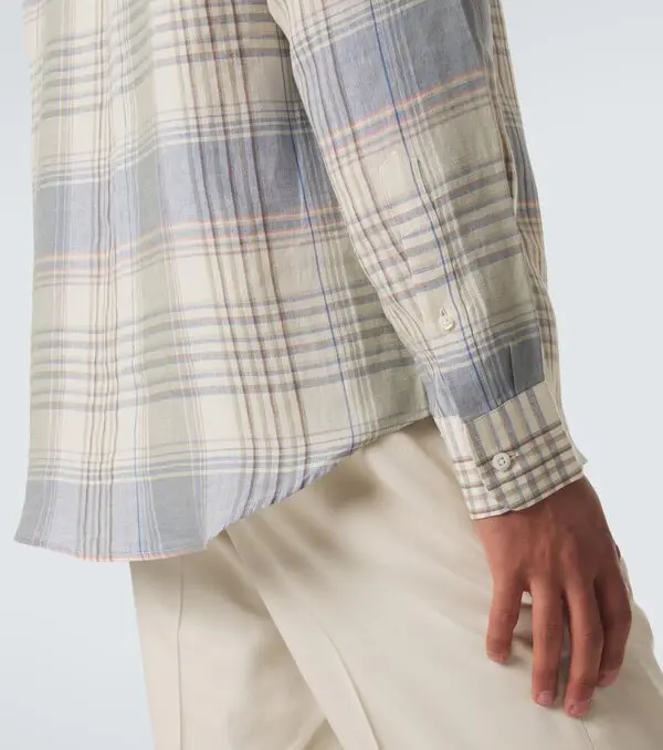 Ralph Lauren Purple Label Plaid Linen Shirt