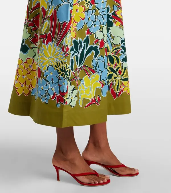 ALEMAIS Solstice Floral Cotton Midi Dress - Multicoloured