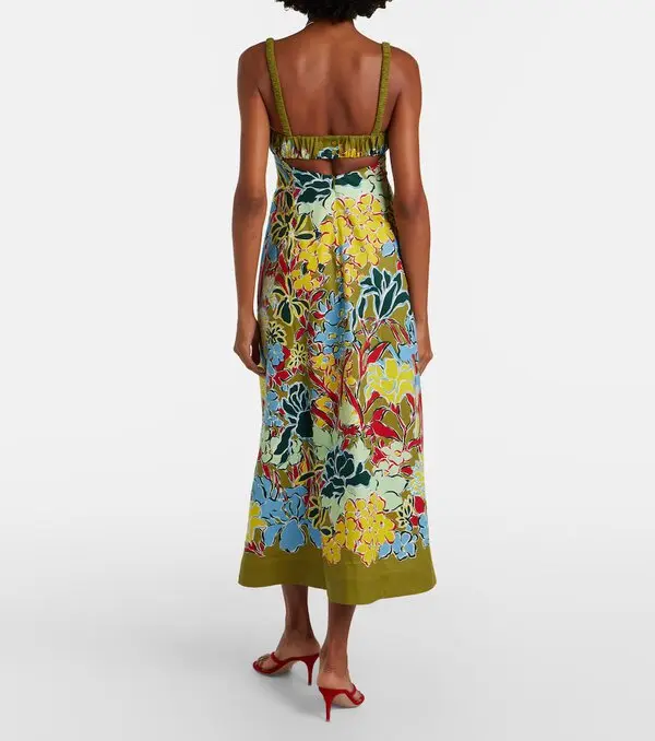 ALEMAIS Solstice Floral Cotton Midi Dress - Multicoloured