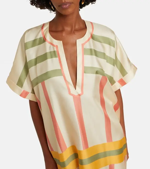 ERES Ice Striped Silk Twill Kaftan