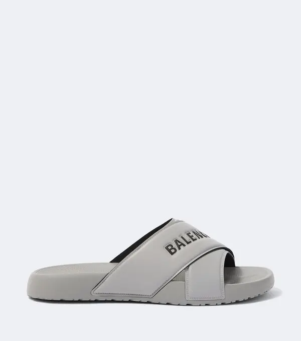 Balenciaga Sporty Pool Slides - Grey