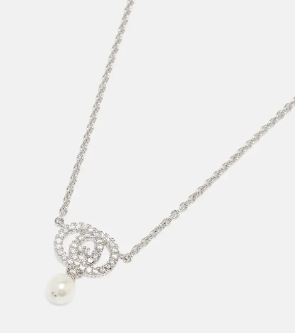 Gucci Interlocking G Embellished Pendant Necklace