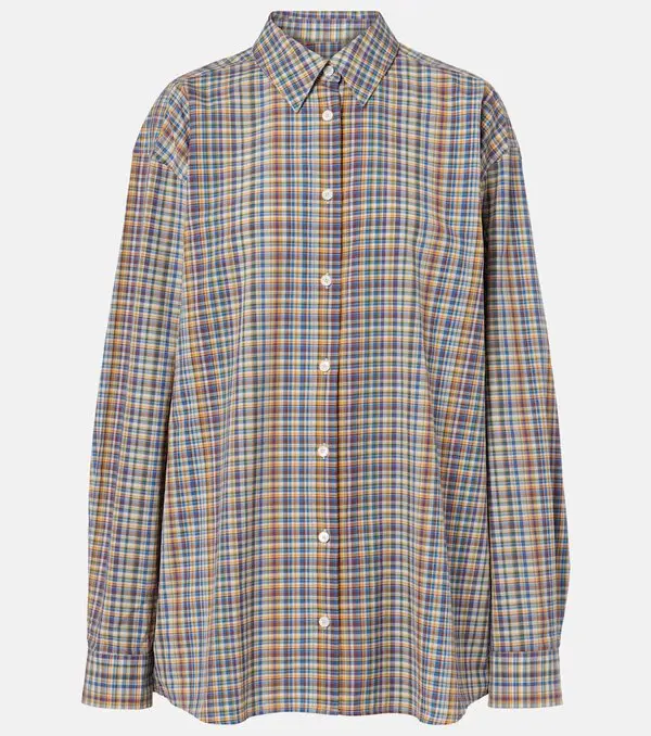 TOTEME Plaid Cotton Poplin Shirt - Multicoloured