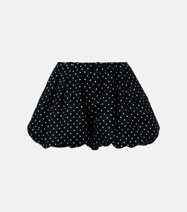 Faithfull The Brand Lucia Polka-dot Linen Shorts - Black