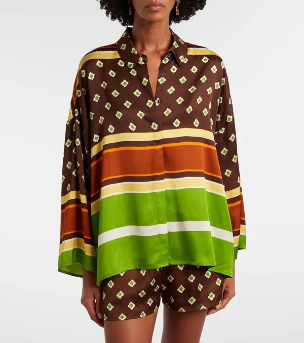 Faithfull The Brand Cora Printed Satin Shirt - Multicoloured