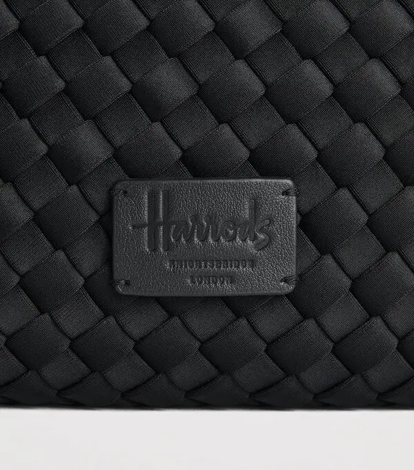 Harrods Neoprene Woven Pouch With Leather Wristlet