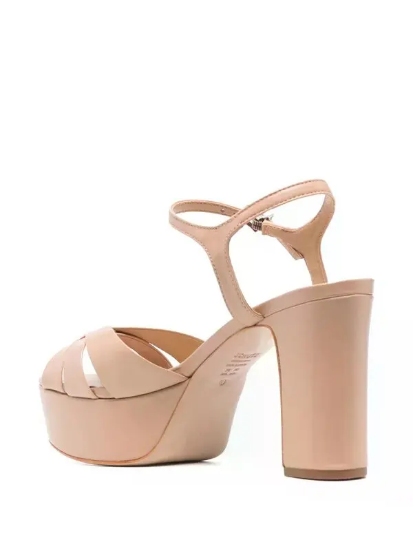 Schutz 110mm Crossover-strap Leather Platform Sandals