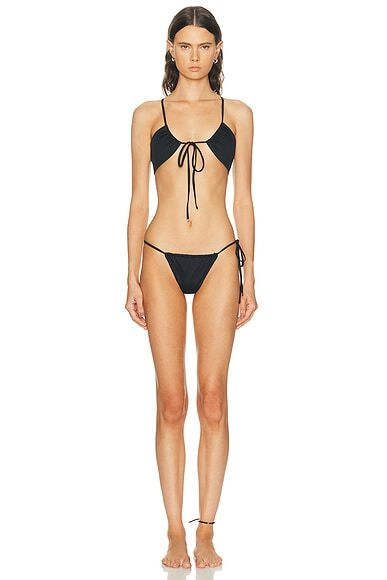 Attico Tie Bikini Set - Black