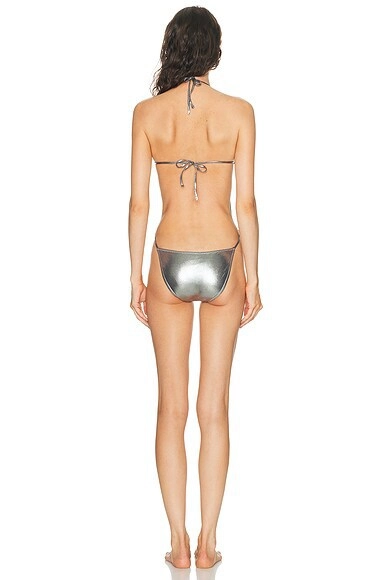 Attico Metallic One Piece Swimsuit - Dark Silver