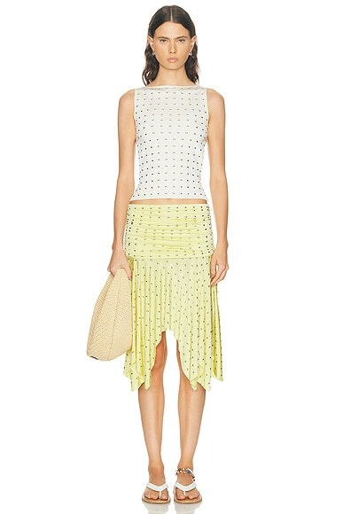 SIEDRES Studded Jersey Top - White