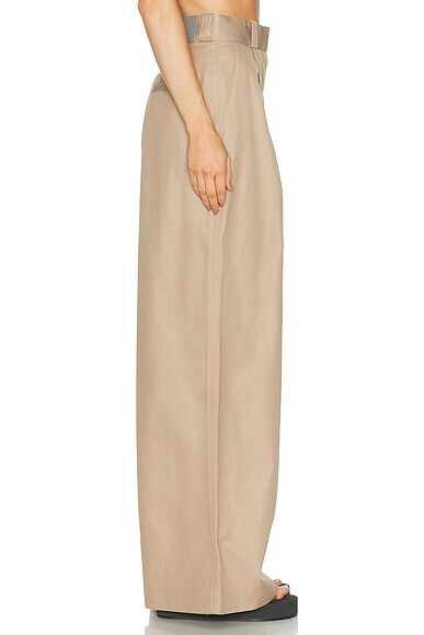 Balenciaga High Waist Wide Leg Trousers - Dune
