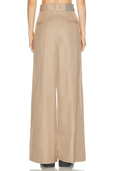 Balenciaga High Waist Wide Leg Trousers - Dune