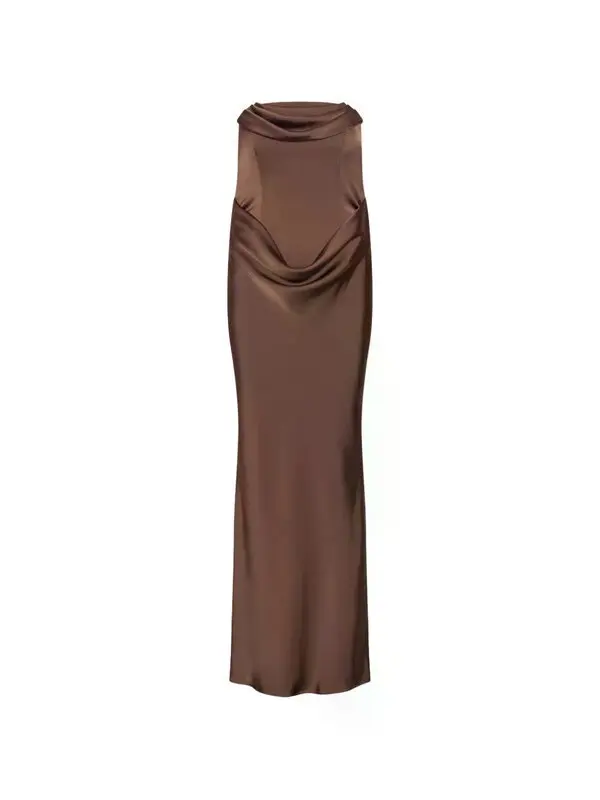 ROTATE BY BIRGER CHRISTENSEN Strapless Corsage Maxi Dress - Brown